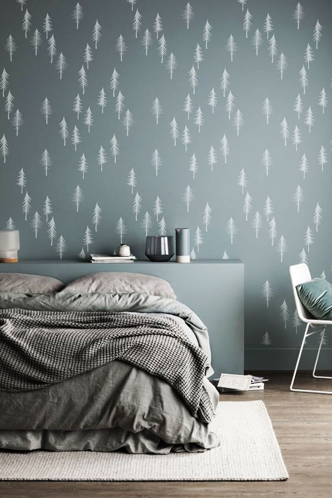 Nordic Forest Stencil Scandinavian Tree Stencil Tree - Etsy