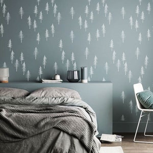 Nordic Forest Stencil, Scandinavian Tree Stencil, Tree Stencil,diy ...