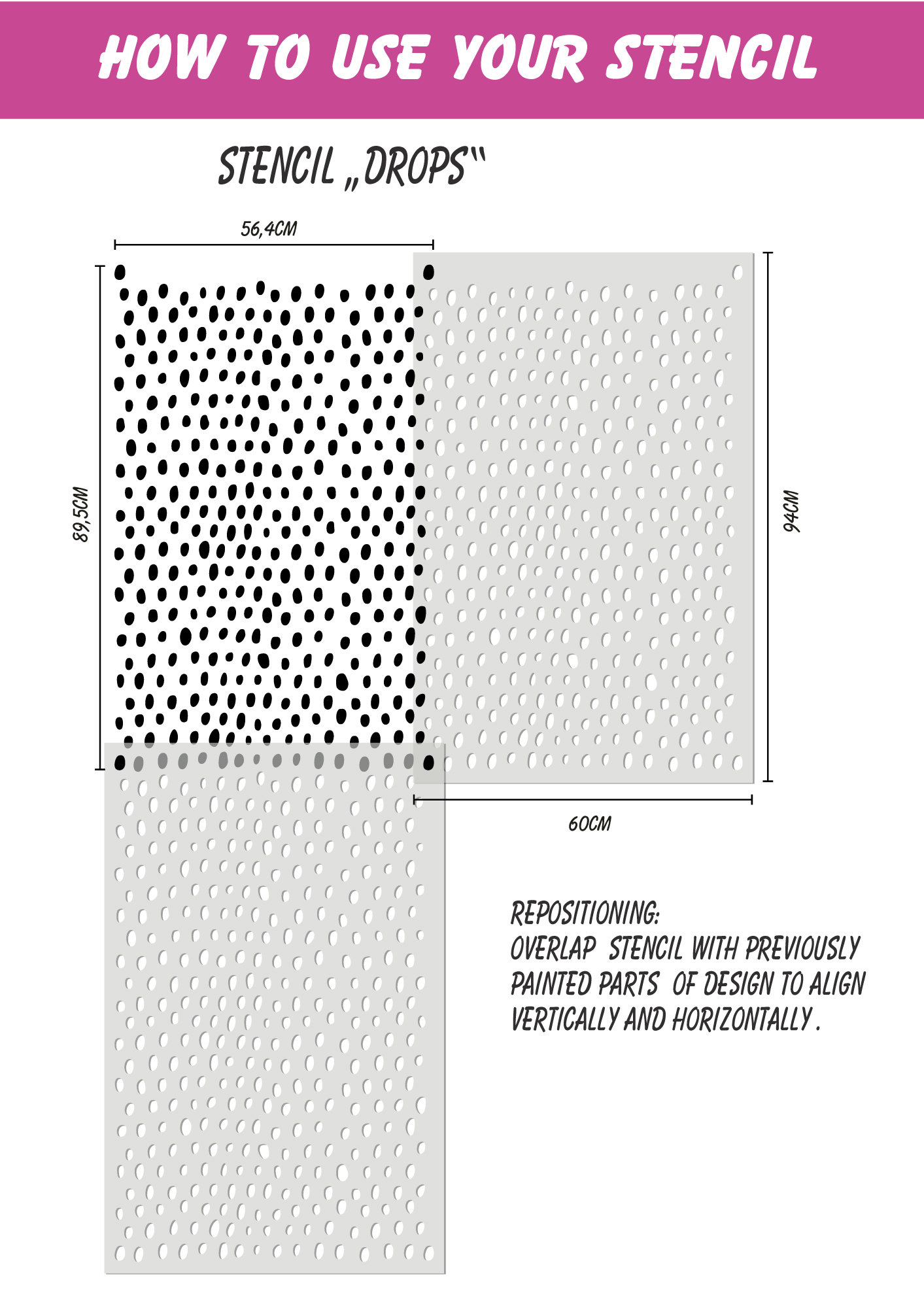 DROPS Wall Stencil Geometric Stencil Large Wall Stencil - Etsy