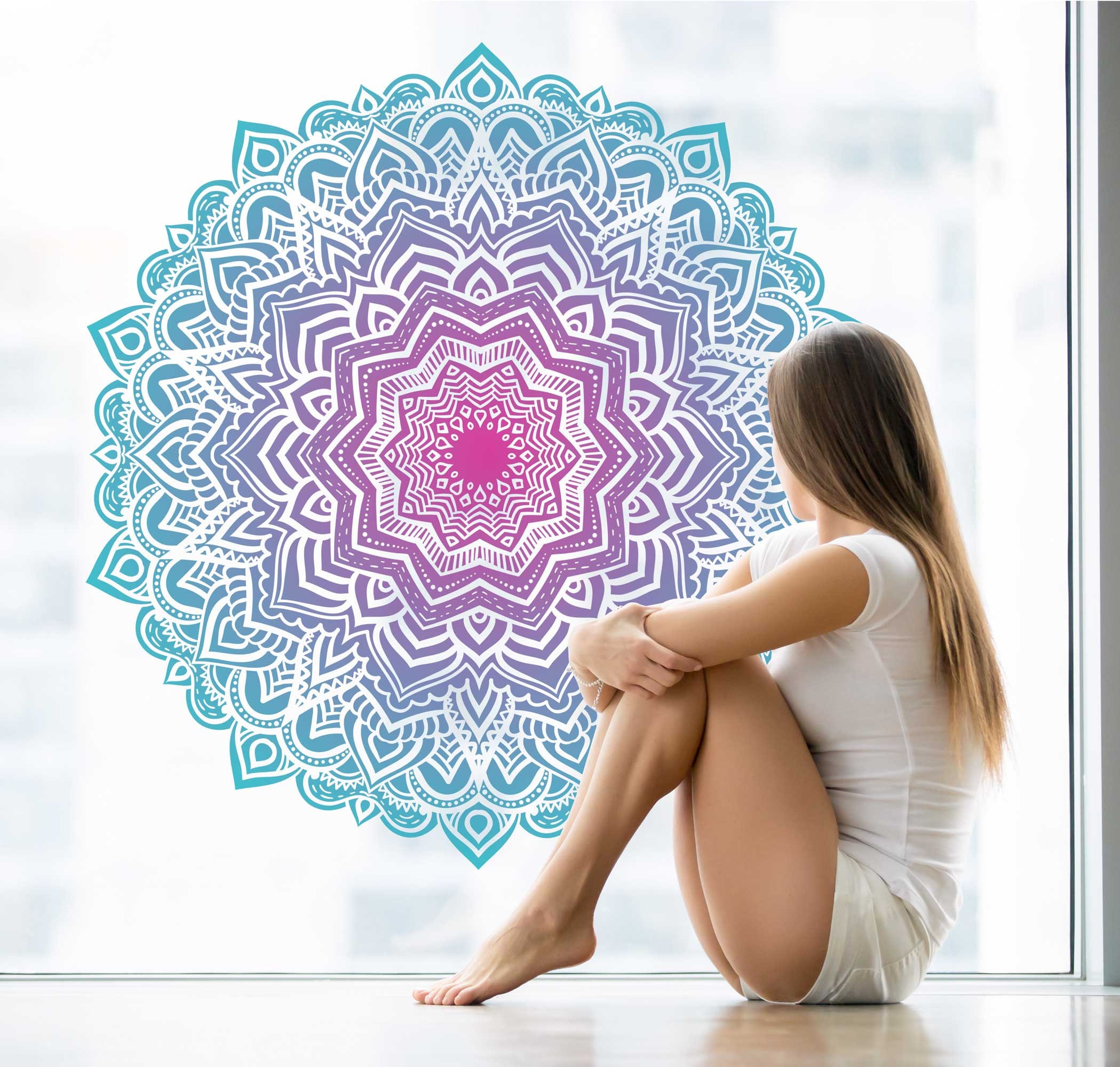 Mandala Sun Catcher Decal, Window Mandala Sticker, Mandala Glass Decal ...