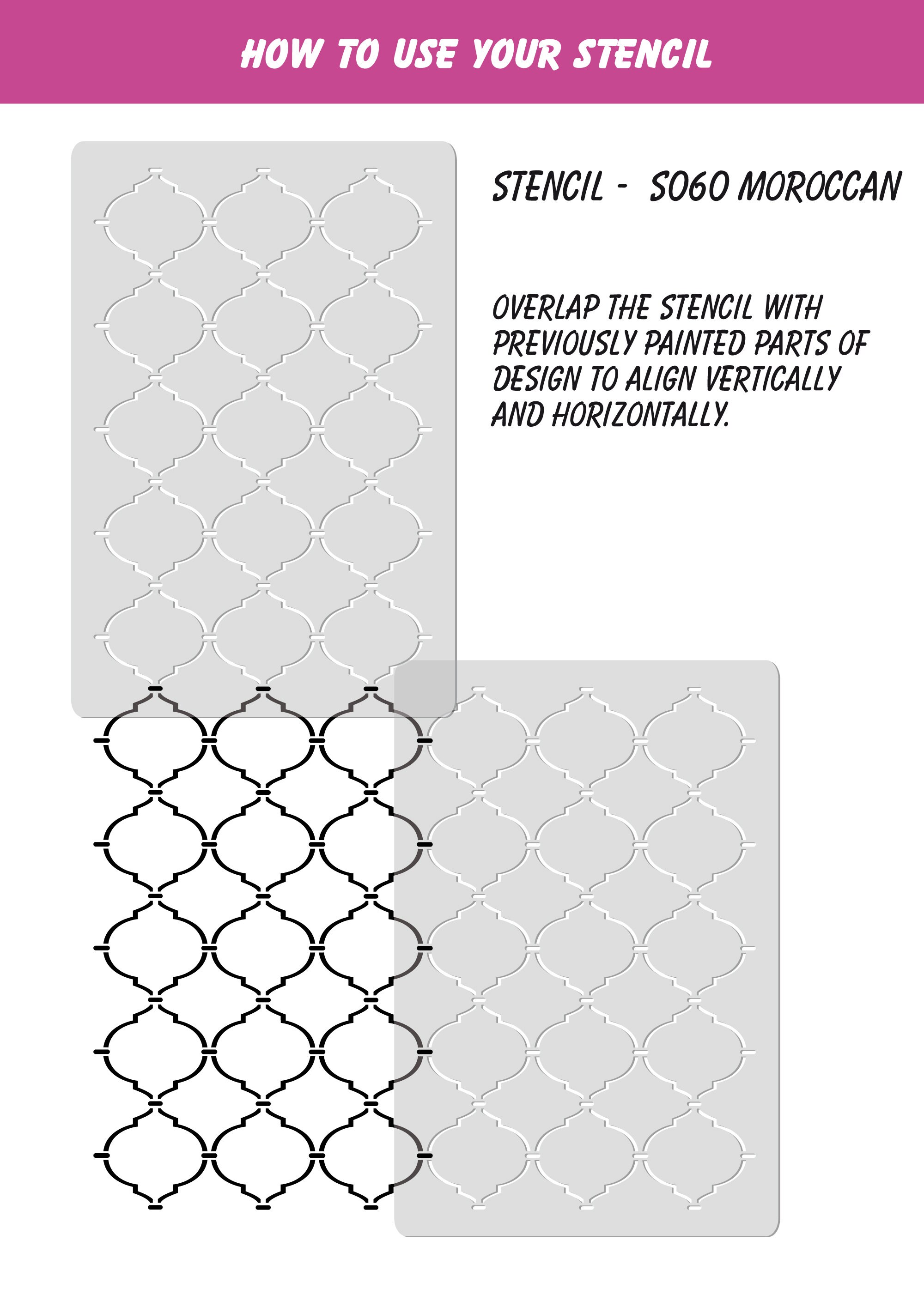 Large MOROCCAN Wall Stencil Pattern Wall Stencil MOROCCO | Etsy