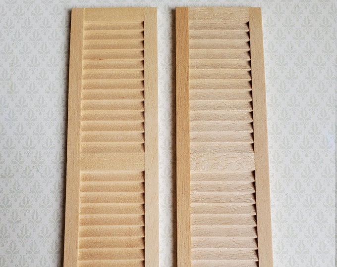 Dollhouse Miniature Shutters Louvered 1 Pair Unfinished Wood - Etsy