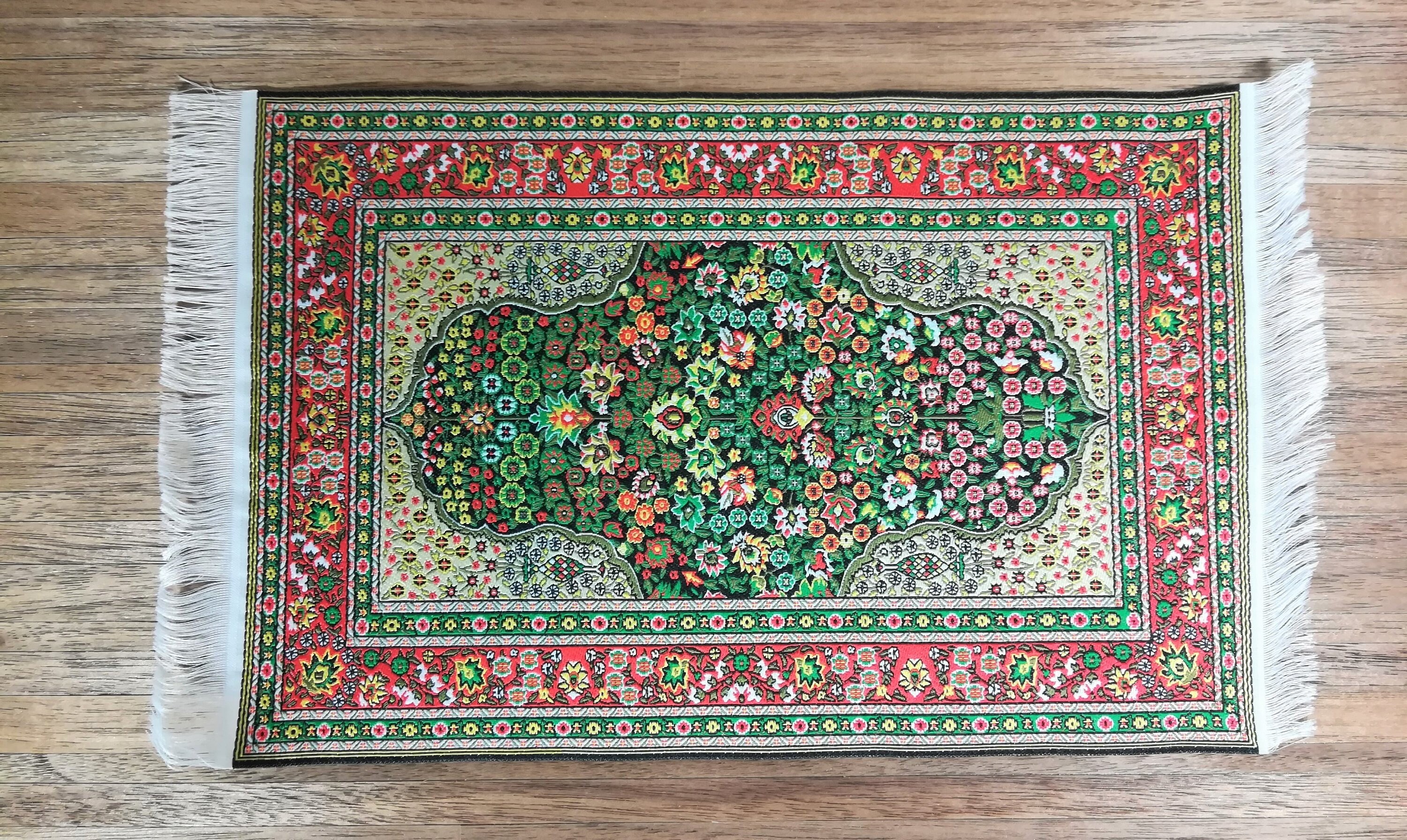 Dollhouse Miniature Rug Large Green Red Gold 9 X 6 - Etsy
