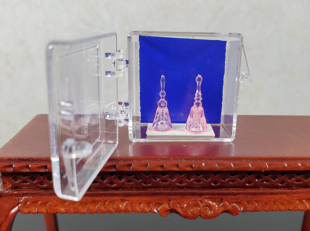 Dollhouse Tiny Pink Dinner Bell Set 1:12 Scale by Chrysnbon Miniatures ...