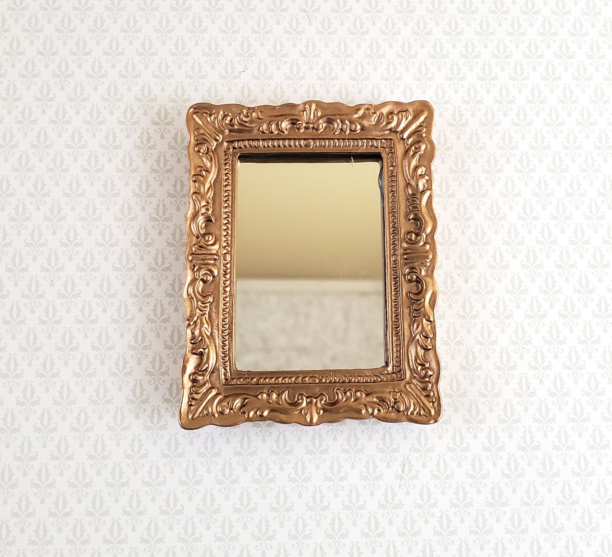Dollhouse Miniature Mirror With Fancy Gold Frame 1:12 Scale 2 - Etsy
