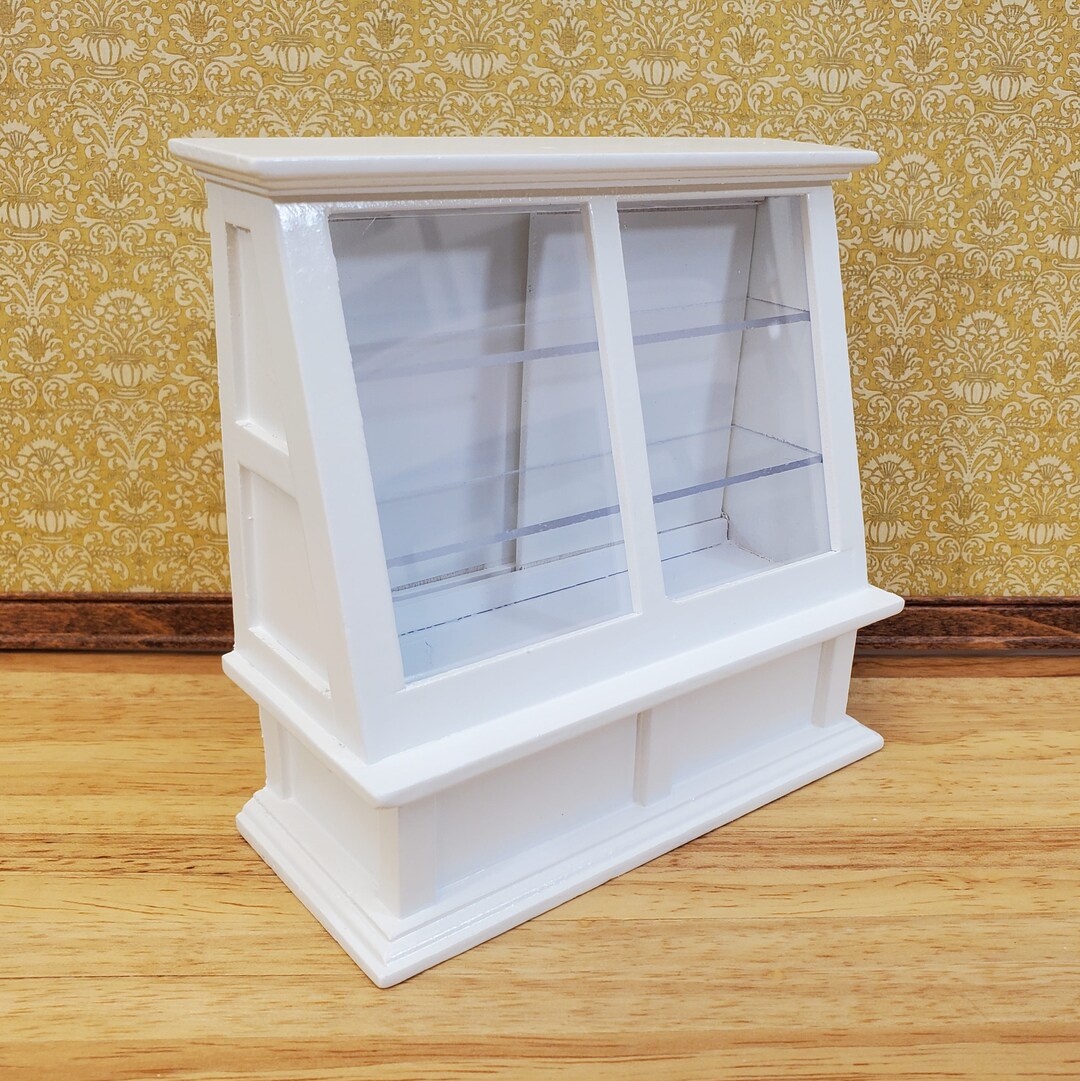 Dollhouse Tall Display Counter Cabinet for Bakery or Shop White 1:12 ...