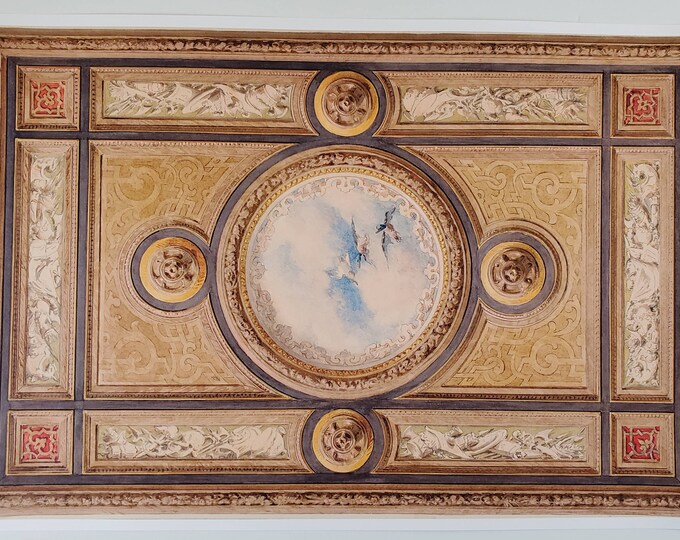 Dollhouse Ceiling Mural Wallpaper Sky Ducks Painted Victorian - Etsy