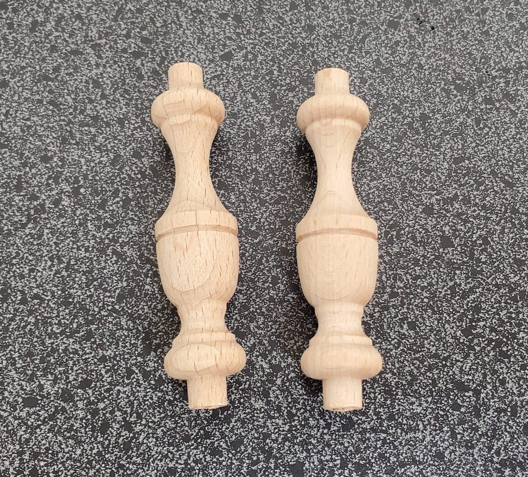 Spindles Fancy Dowels Urn Style Set of 2 Wood Pieces 2 1/2" Tall DIY ...