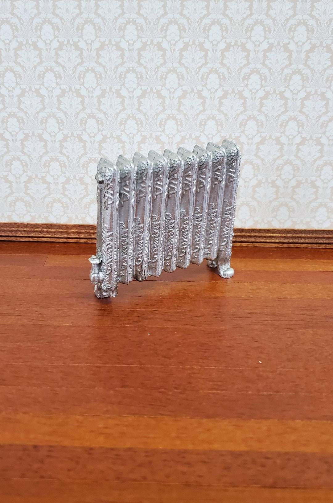 Dollhouse Miniature Radiator Large Silver Fancy 1:12 Scale Resin ...