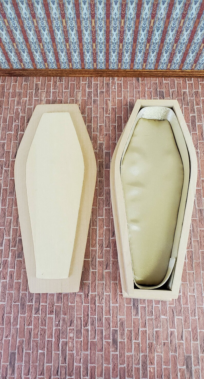 Dollhouse Miniature Coffin Opens Lined Unfinished Wood 1:12 - Etsy UK