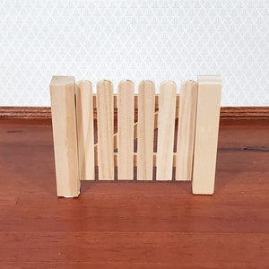 Miniature Wood Fence Gate Opening Door Unpainted Wood 1:12 Scale ...