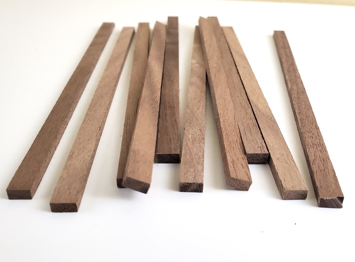 Walnut Wood Strips X10 1/8 X 1/4 X 6 Long Crafts - Etsy