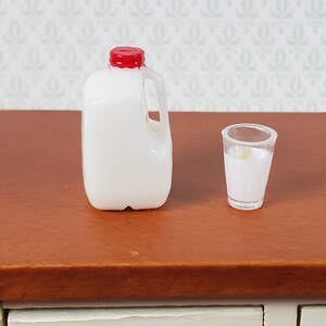 Dollhouse Gallon of White Milk With Filled Cup 1:12 Scale Miniature ...