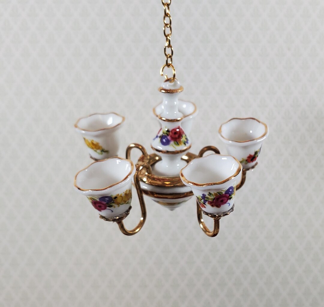 Reutter Porcelain Chandelier Non-working Floral Design 1:12 Scale ...
