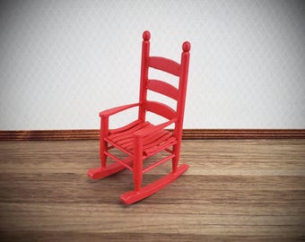 Dollhouse Rocking Chair Black Classic Style 1:12 Scale Miniature ...