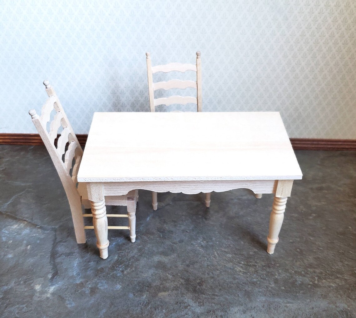 Dollhouse Miniature Kitchen or Dining Room Table Unpainted - Etsy
