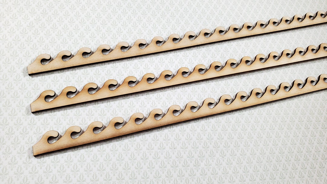 Miniature Decorative Wave Trim Victorian Style 3 Pieces 1/2" X 17 1/2 ...