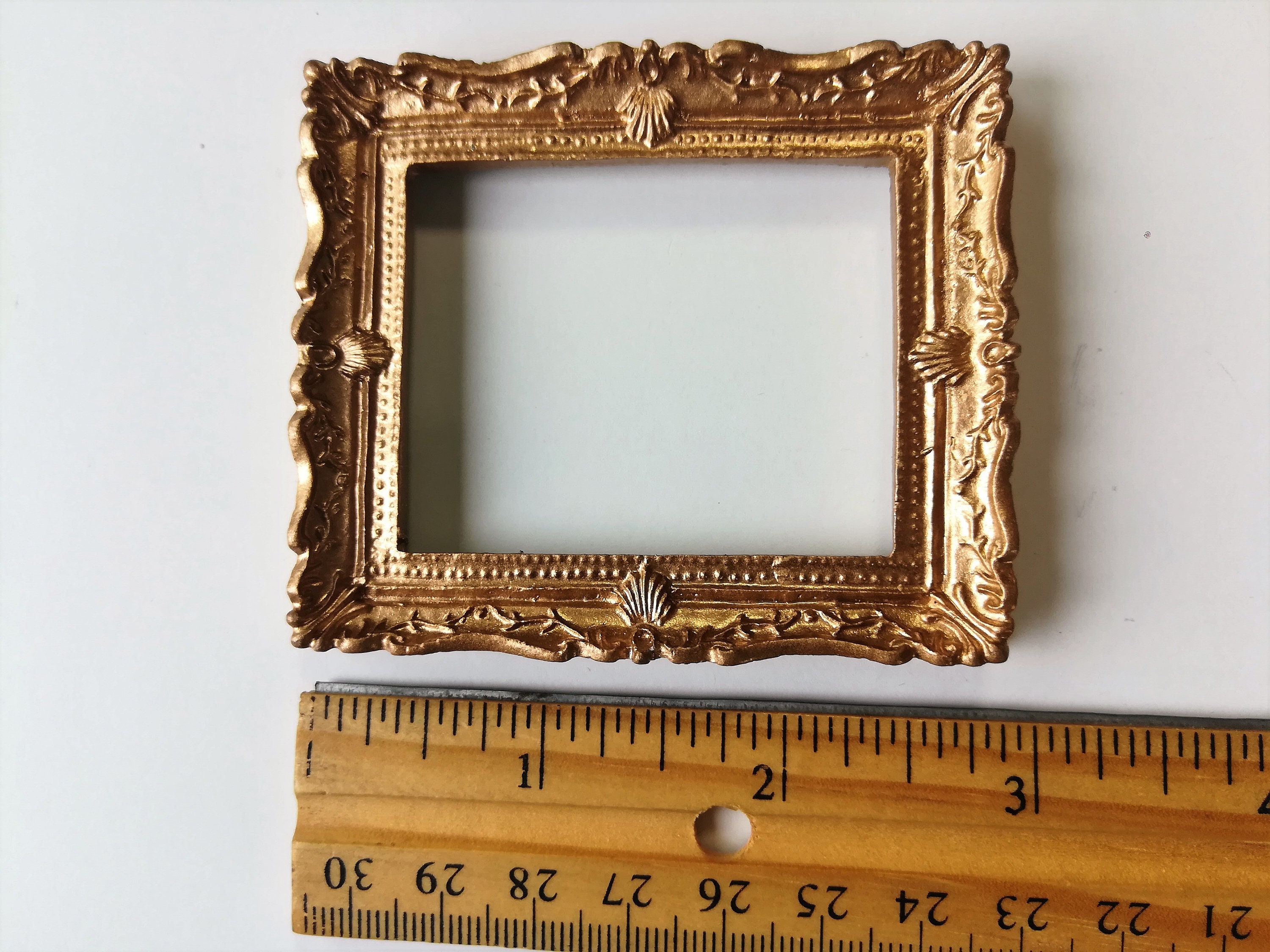 Dollhouse Miniature Picture Frame Large Fancy Gold for | Etsy