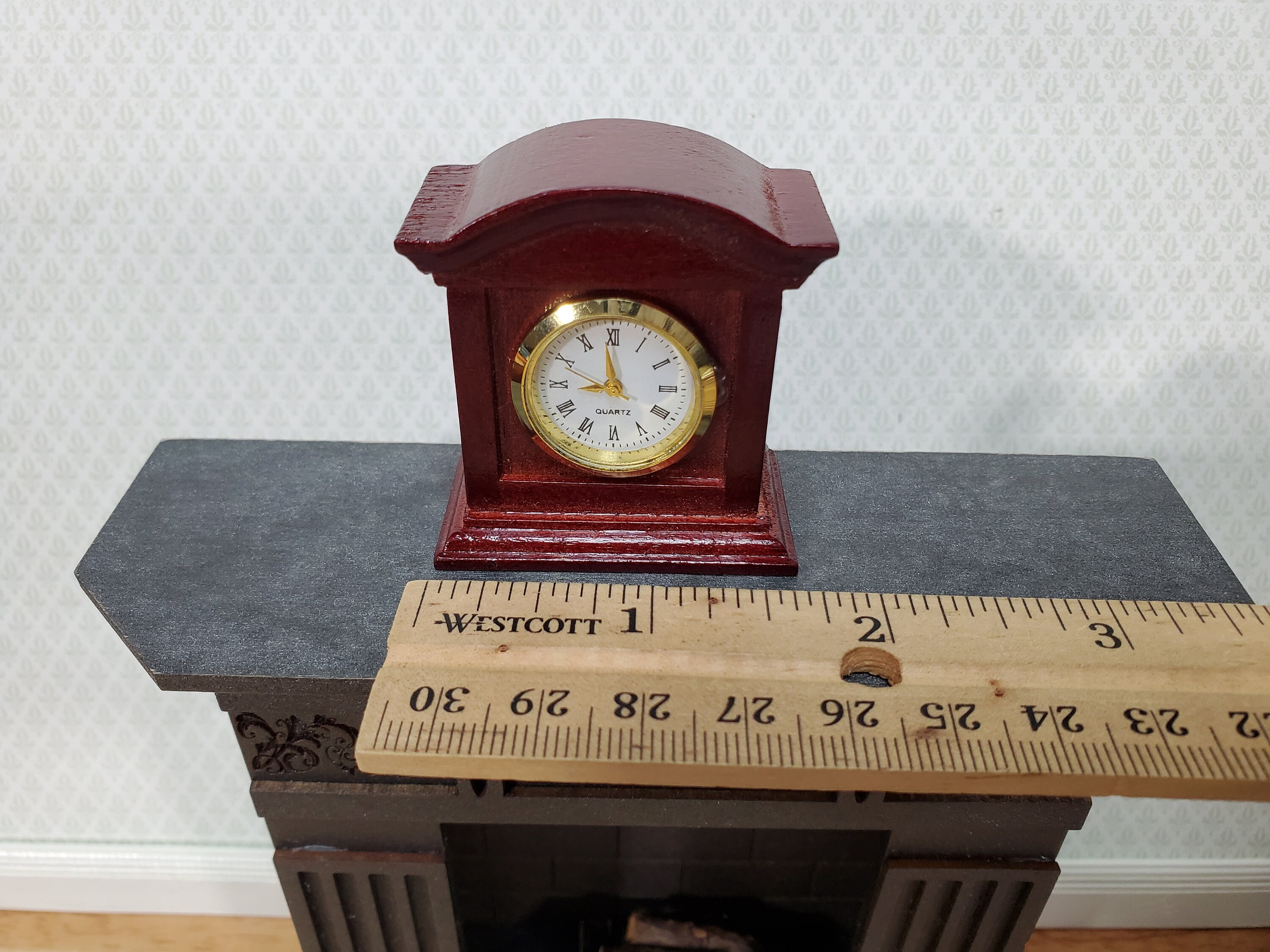 Dollhouse Working Mantle Clock Opens Mahogany Finish LARGE - Etsy