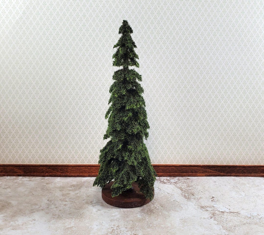 Tall Conifer Evergreen Pine Spruce Tree on Base Scenery 6" Tall ...