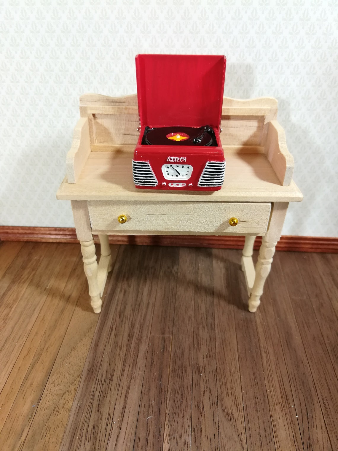 Dollhouse Miniature Turntable Record Player 1950s Style Red - Etsy