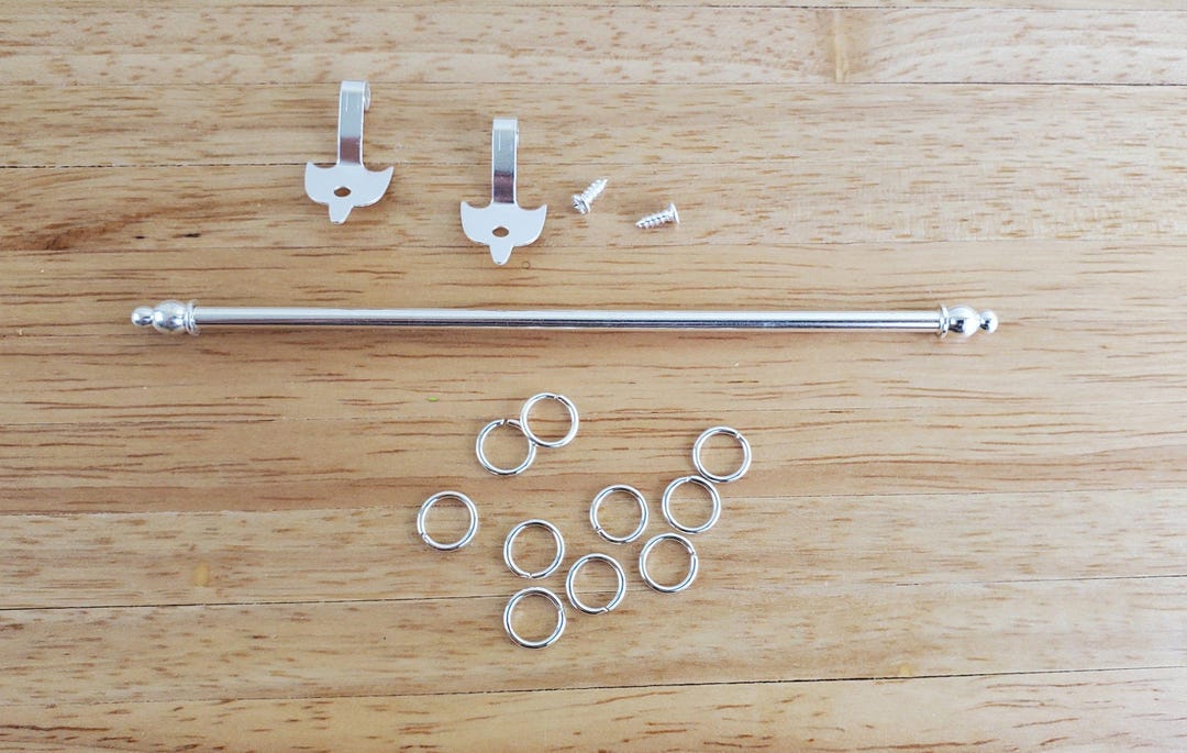 Dollhouse Curtain Rod Silver Metal Adjustable 1:12 Scale Miniatures 4. ...