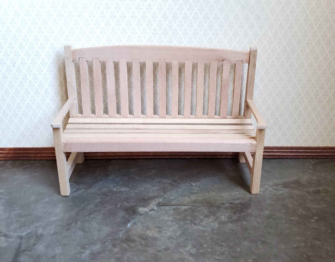 Dollhouse Miniature Garden Bench Large Classic Style - Etsy