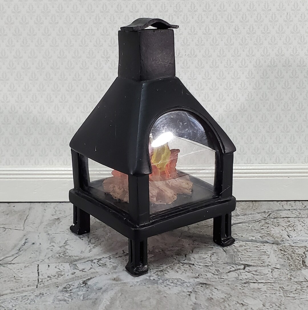 Dollhouse Outdoor Fireplace Fire Pit Modern Style for Patio 1:12 Scale ...
