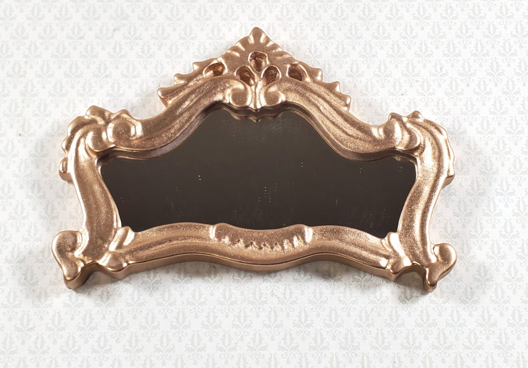 Dollhouse Mirror With Fancy Gold Frame Large 1:12 Scale Miniature ...