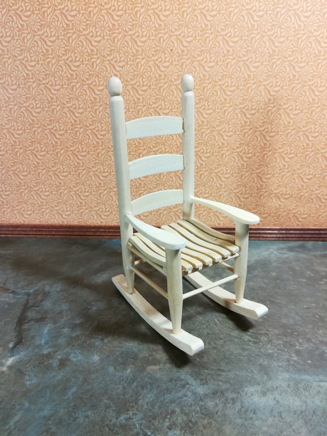 Dollhouse Miniature Rocking Chair Classic Ladderback 1:12 Scale ...