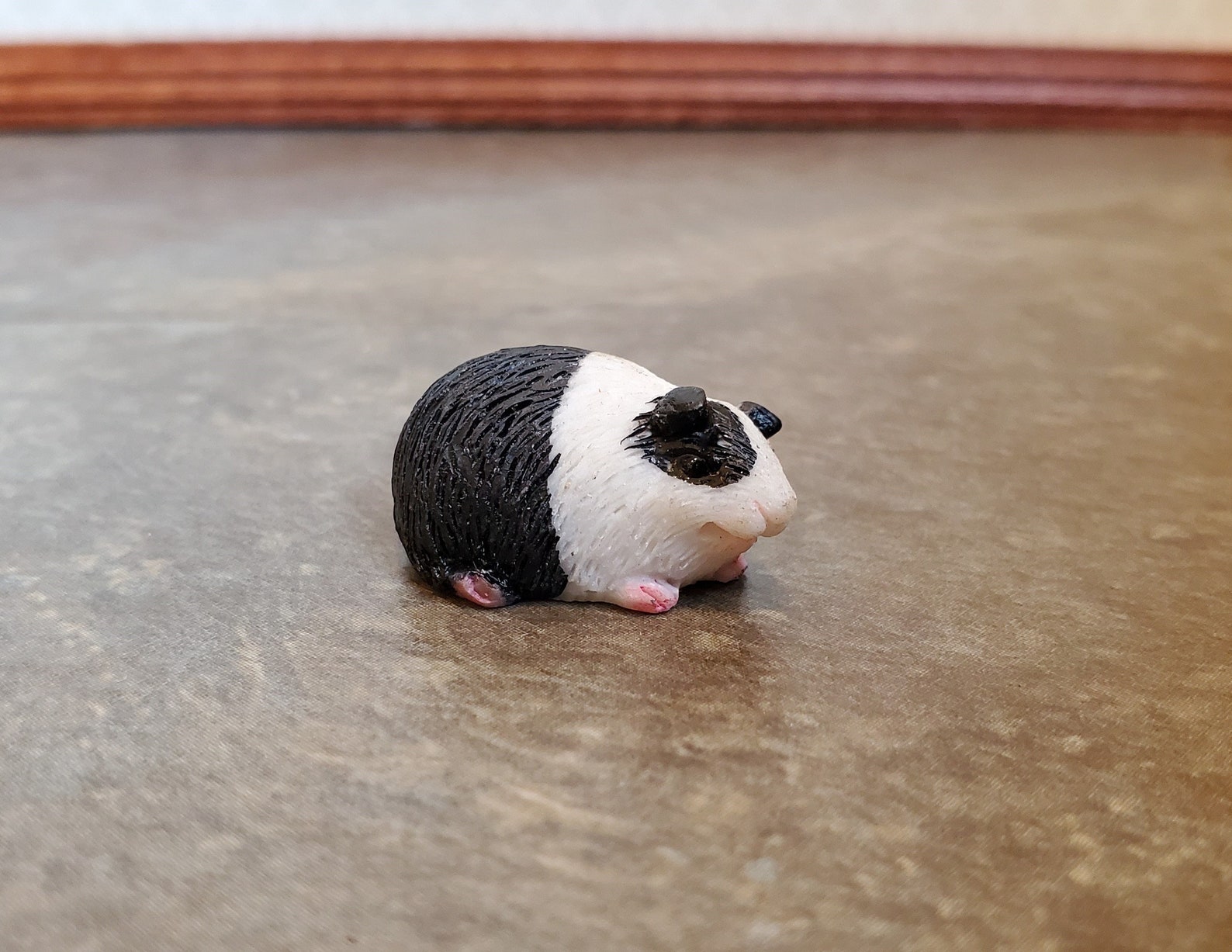 Dollhouse Miniature Guinea Pigs Set of 3 1:12 Scale Pet Black White ...