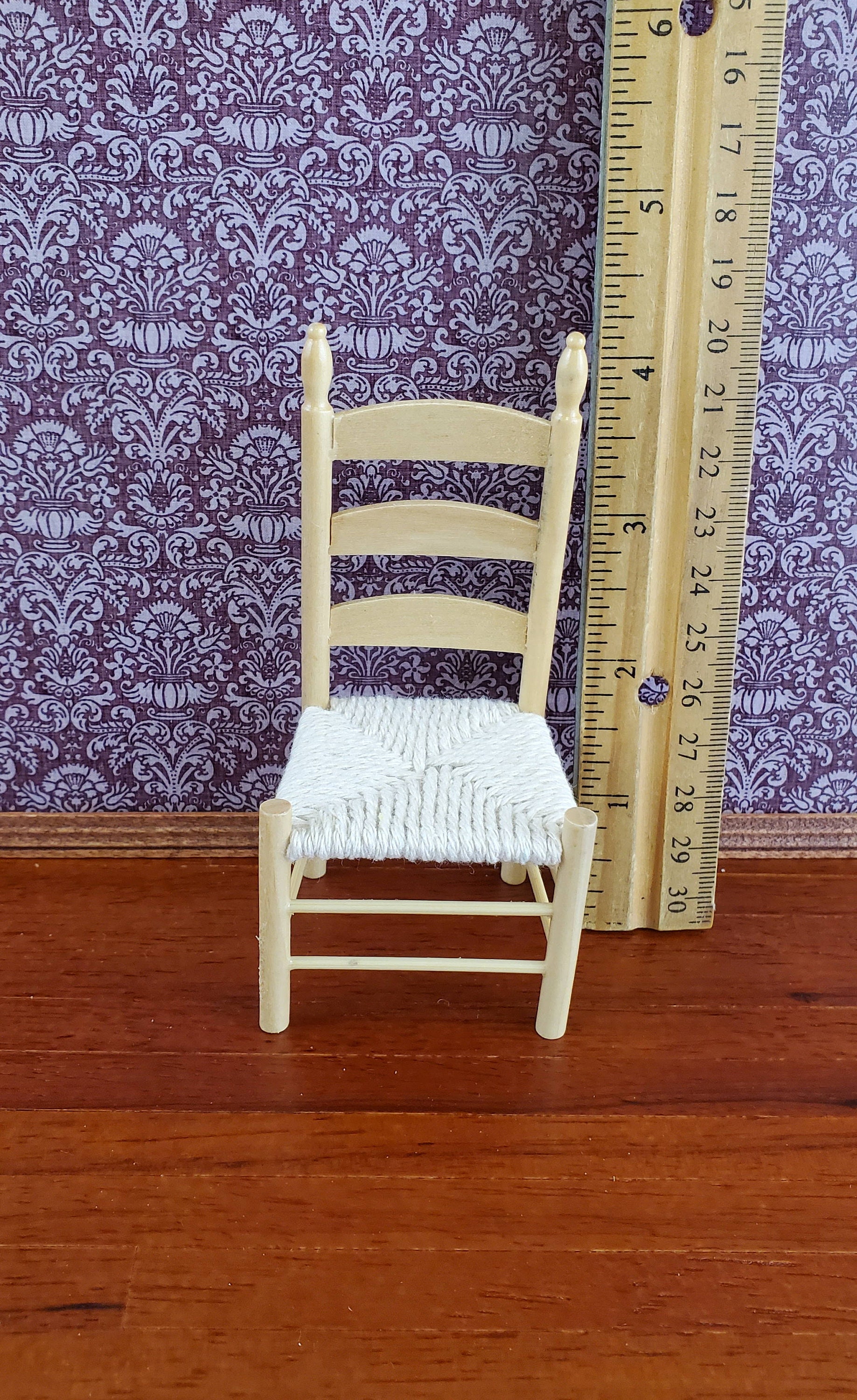 Dollhouse Miniature Ladderback Chair Rush Seat 1:12 Scale | Etsy