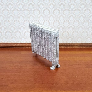 Dollhouse Miniature Radiator Large Silver Fancy 1:12 Scale Resin ...