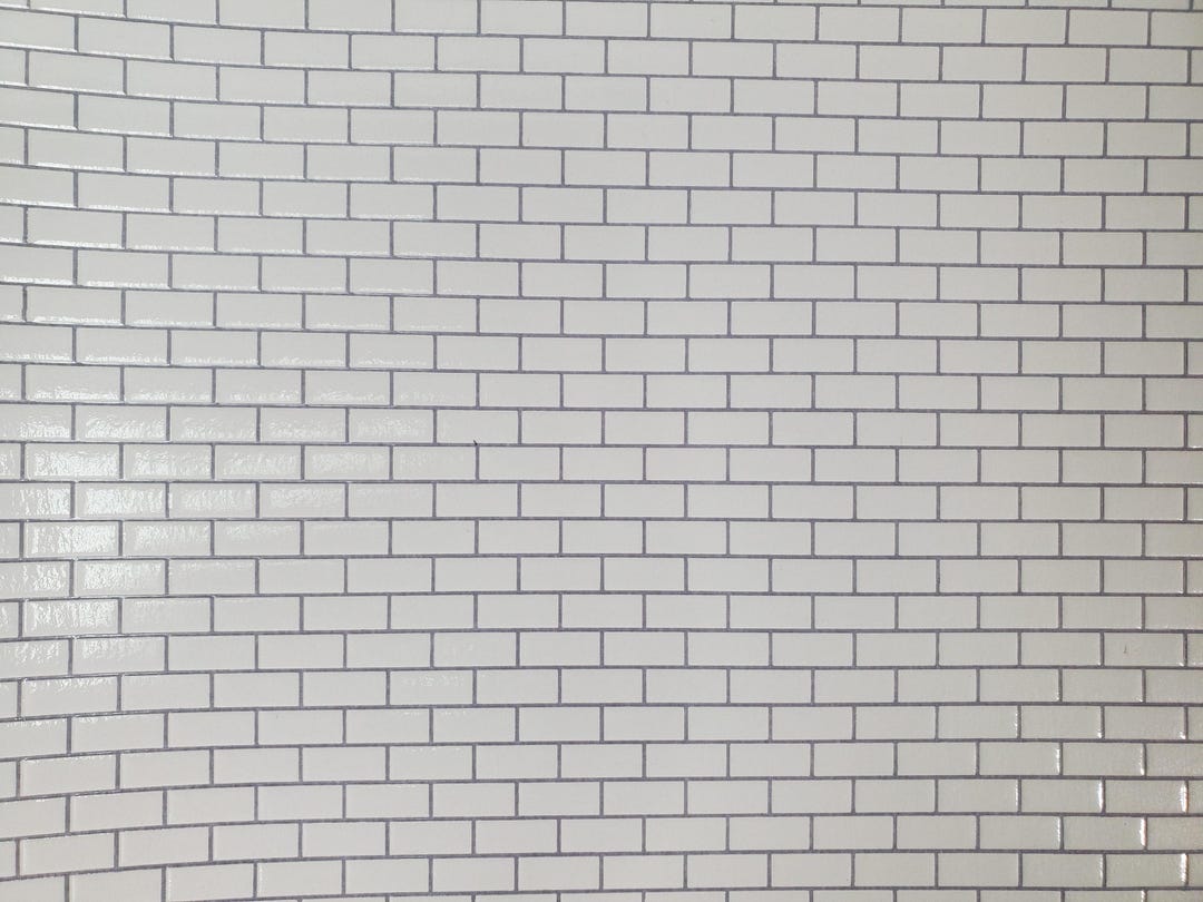 Dollhouse Subway Tile Metro Wall Tile Large White Embossed Glossy Paper ...