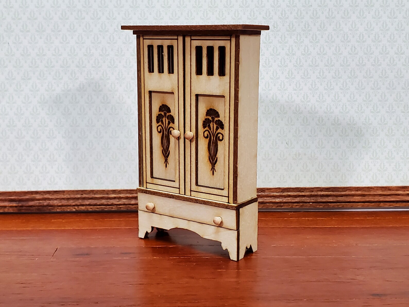 Dollhouse Wardrobe HALF SCALE Arts & Crafts Style Miniature - Etsy