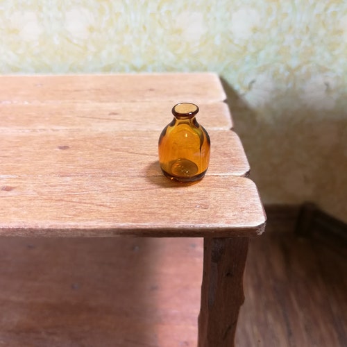 Dollhouse Miniature Amber Bottle Jar Vase Tiny 1/2 1:12 | Etsy