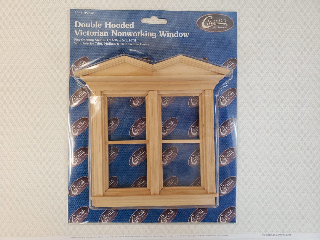 Dollhouse Double Window Victorian Hooded Non Working 1:12 Scale ...