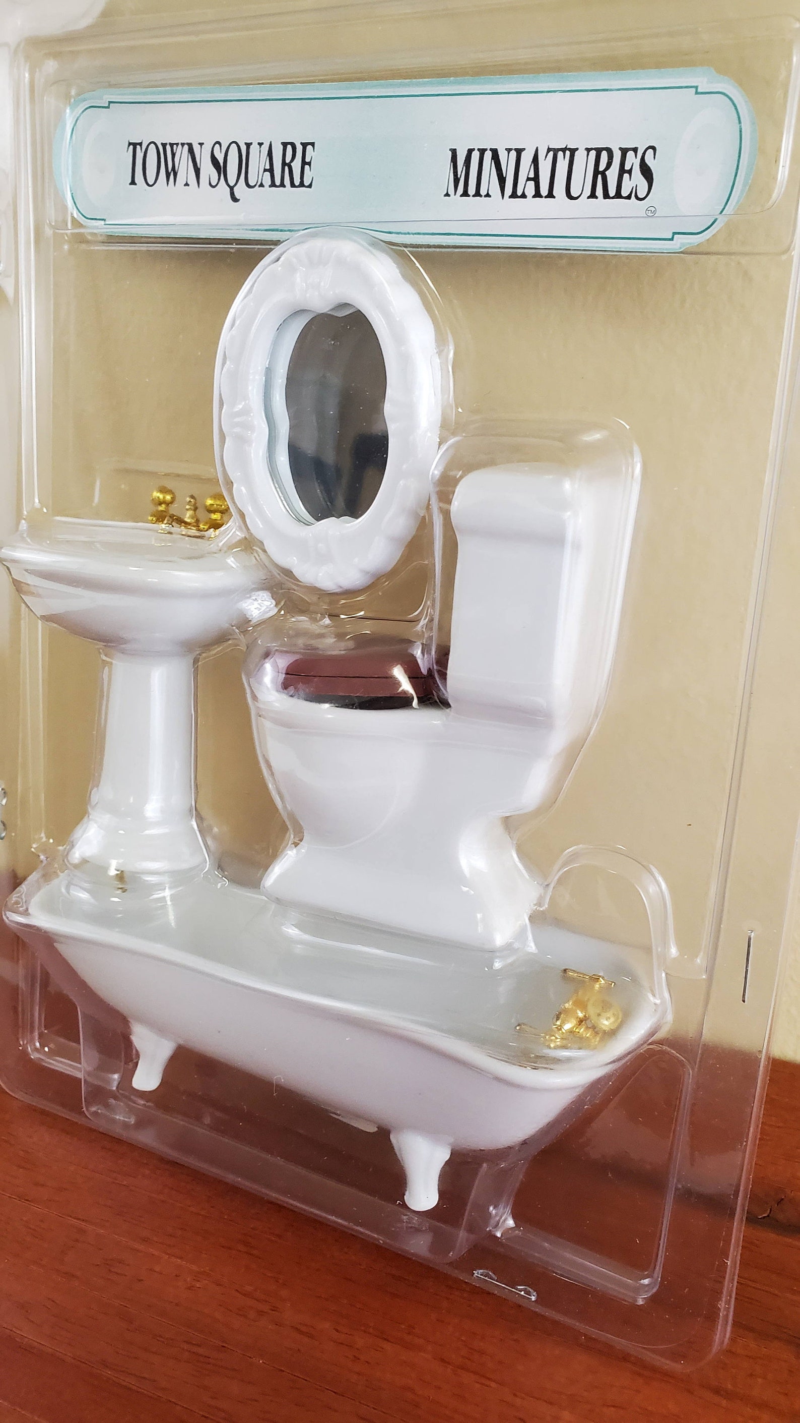 Dollhouse Miniature Bathroom Set Tub Toilet Sink All White - Etsy