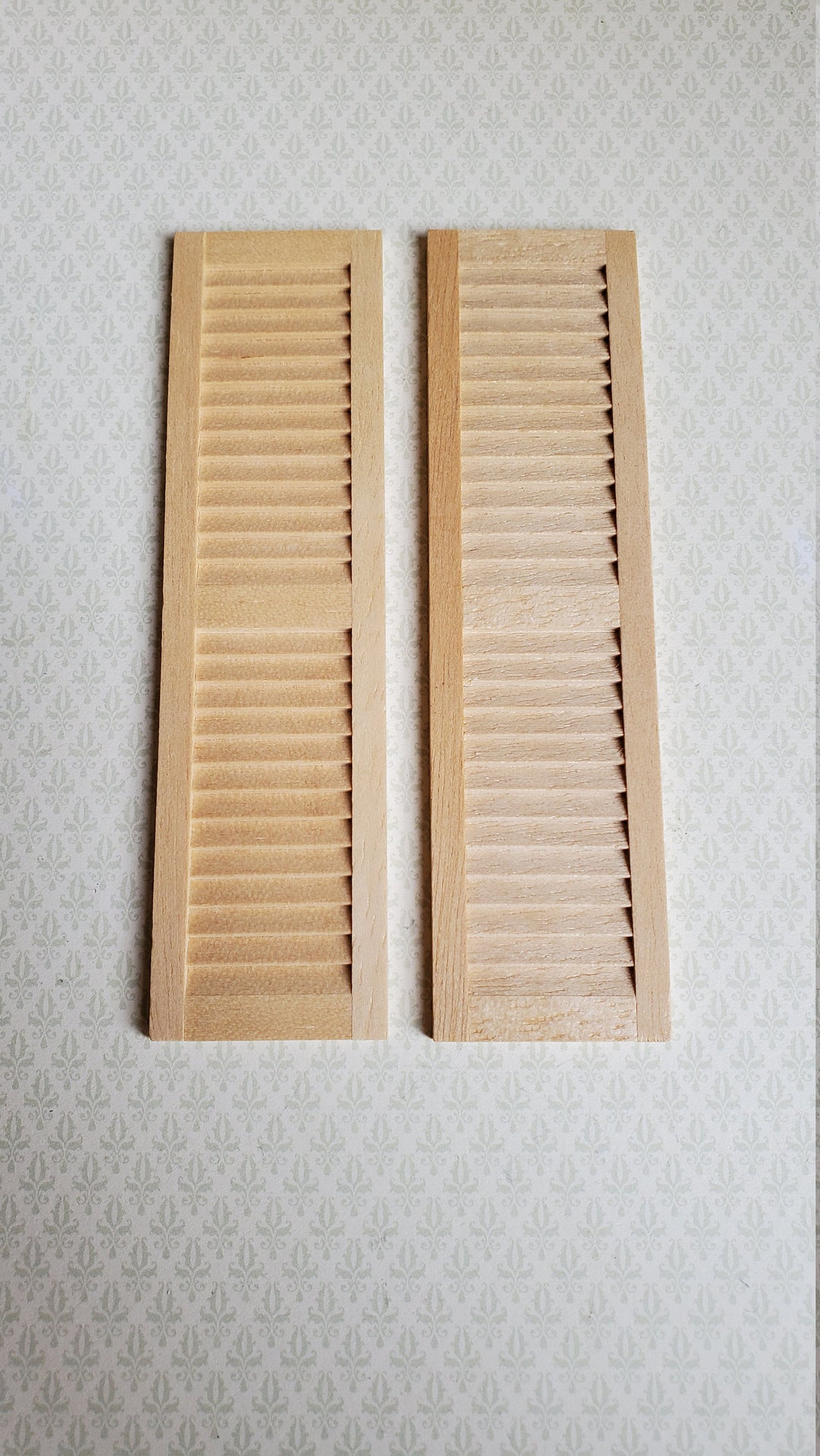 Dollhouse Miniature Shutters Louvered 1 Pair Unfinished Wood - Etsy