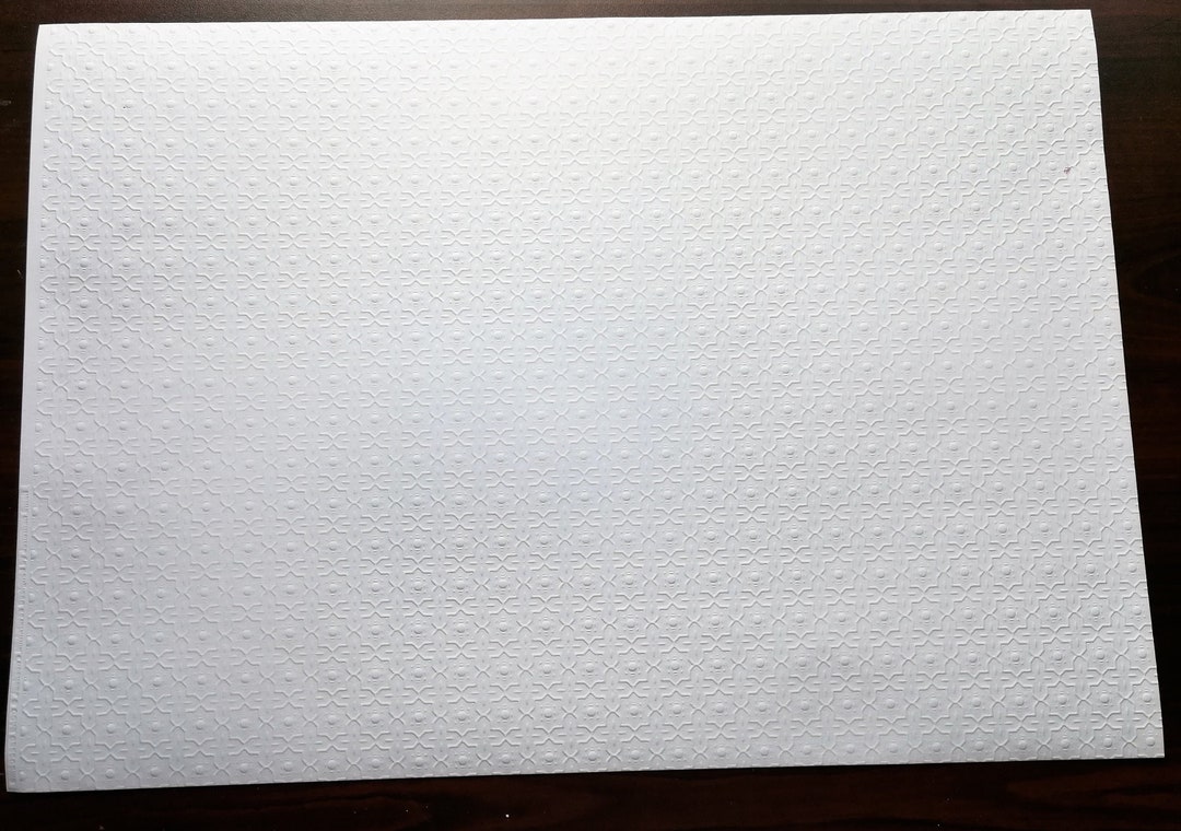 Dollhouse Miniature Ceiling Paper White Embossed Textured 1:12 Scale 17 ...