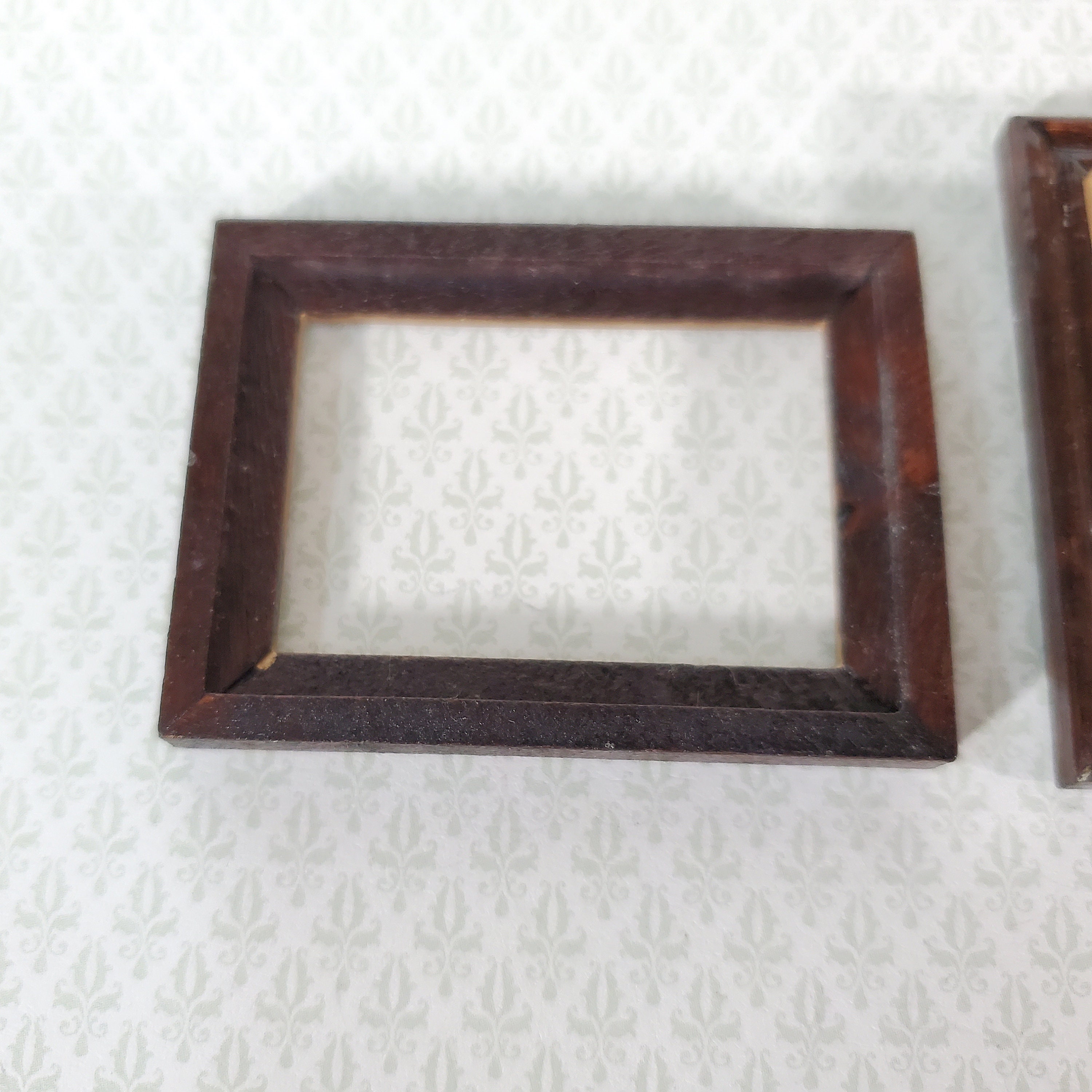 Dollhouse Picture Frames X2 Small Wood With Gold Accent 1:12 - Etsy