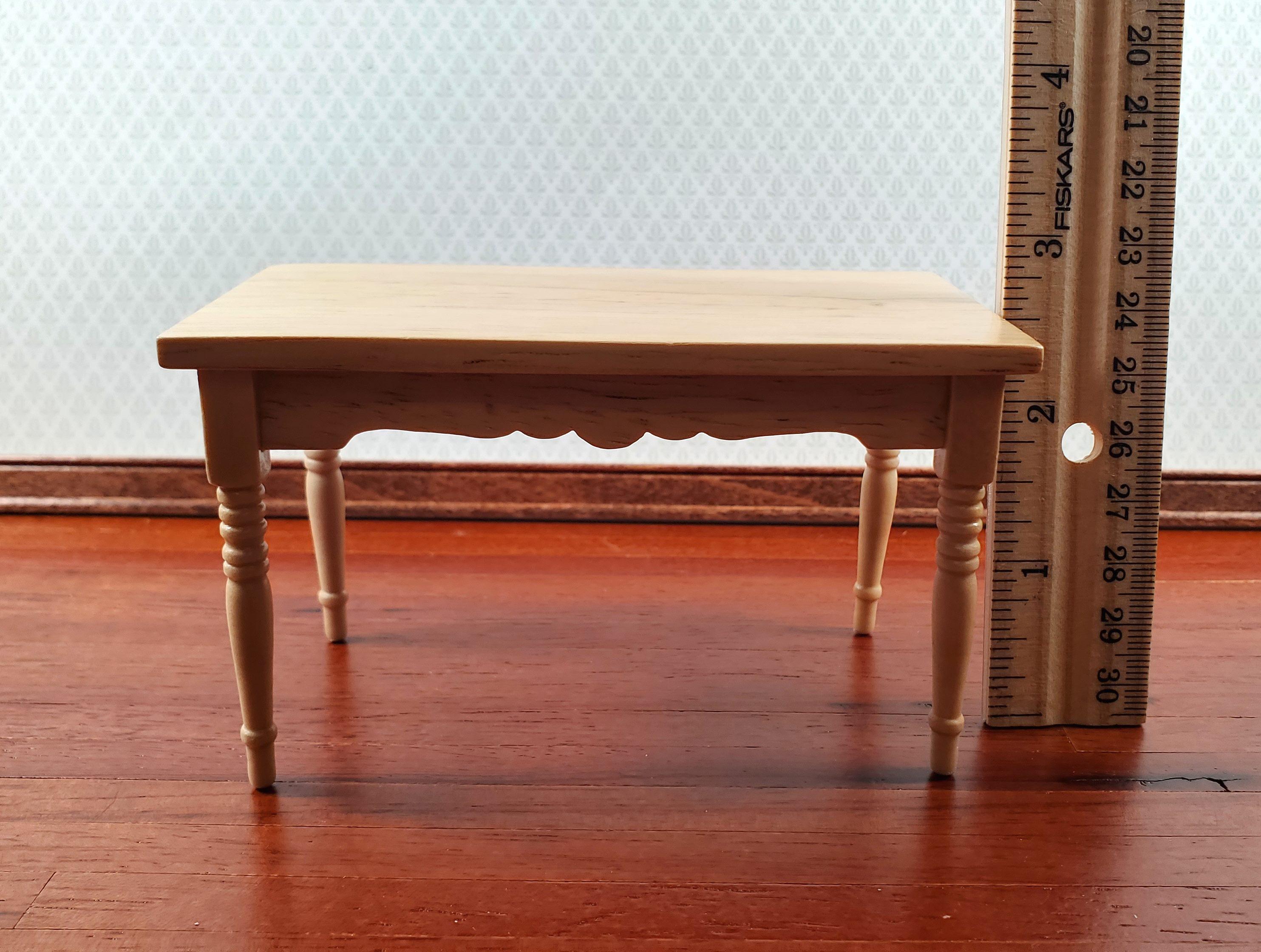 Dollhouse Kitchen Table & 4 Chairs Set Light Oak Finish 1:12 Scale ...