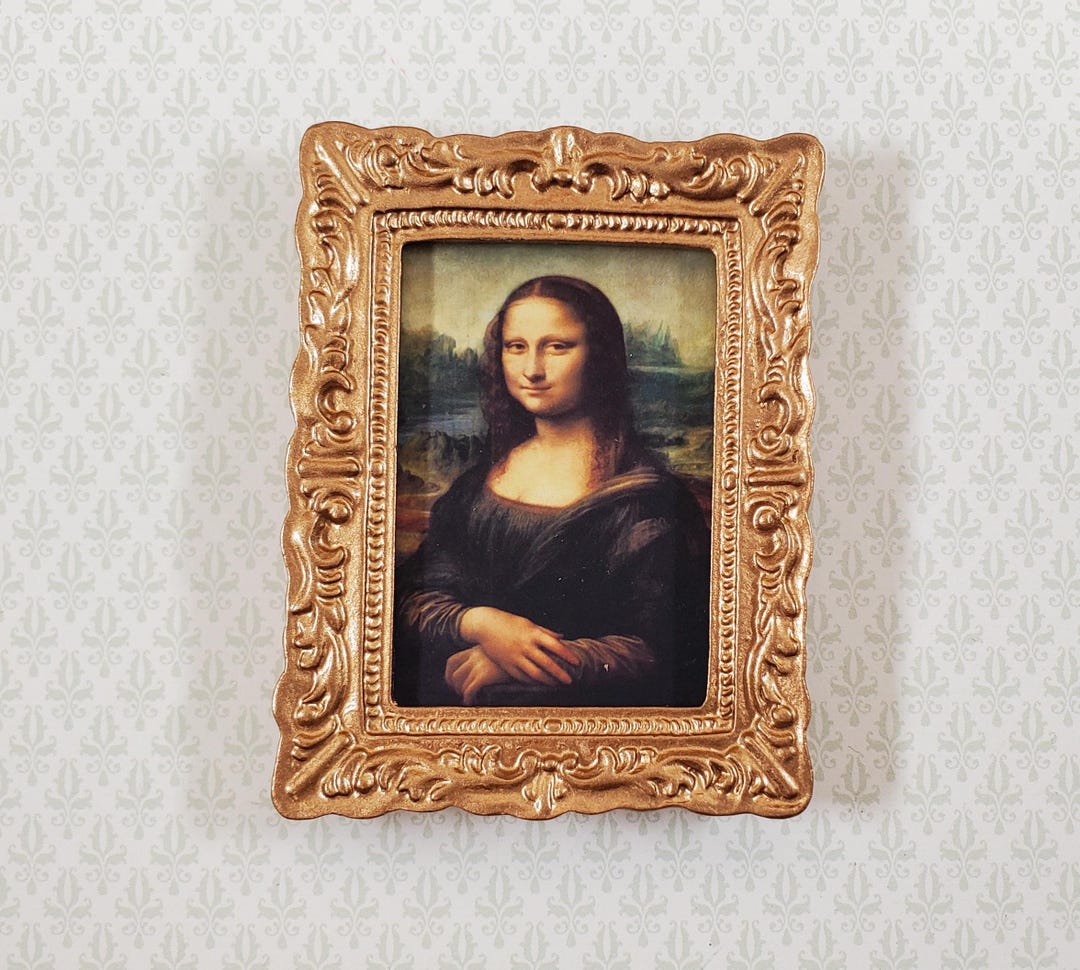 Miniature the Mona Lisa by Leonardo Da Vinci Framed Art Print 1:12 ...