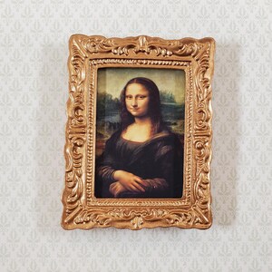 Miniature the Mona Lisa by Leonardo Da Vinci Framed Art Print 1:12 ...