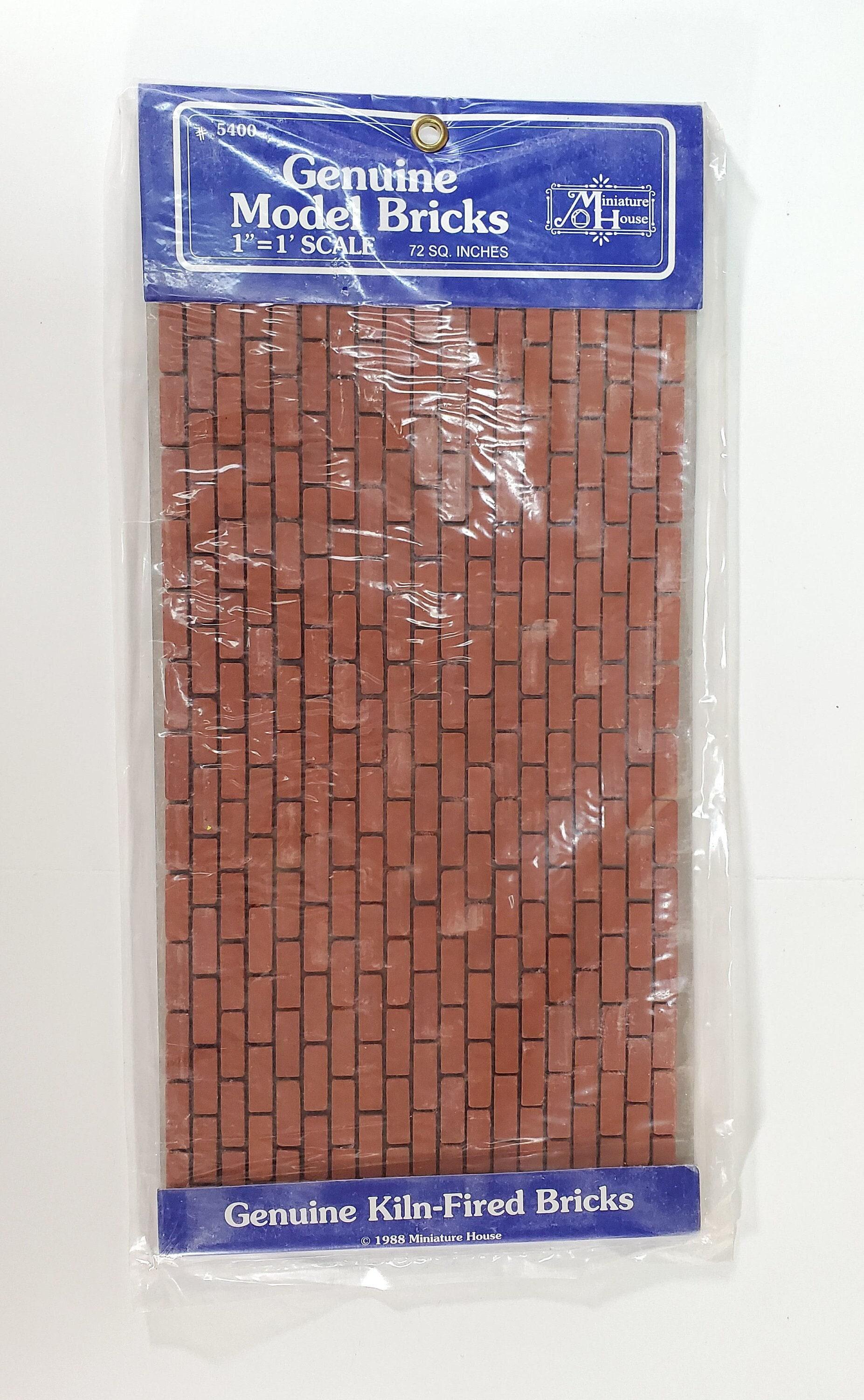 Miniature Red Bricks Kiln Fired Clay 285 Pieces 1:12 Scale Covers 72 Sq ...