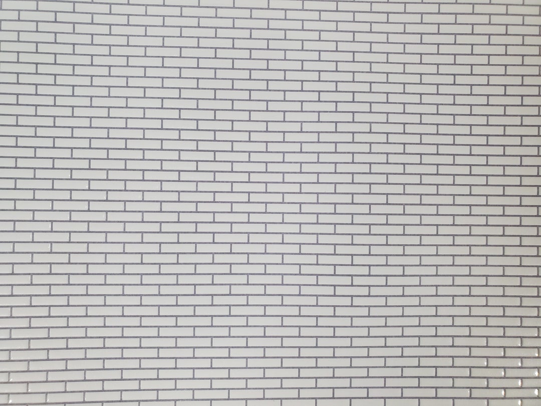 Dollhouse Subway Tile Metro Wall Tile Small White Embossed Glossy Paper ...