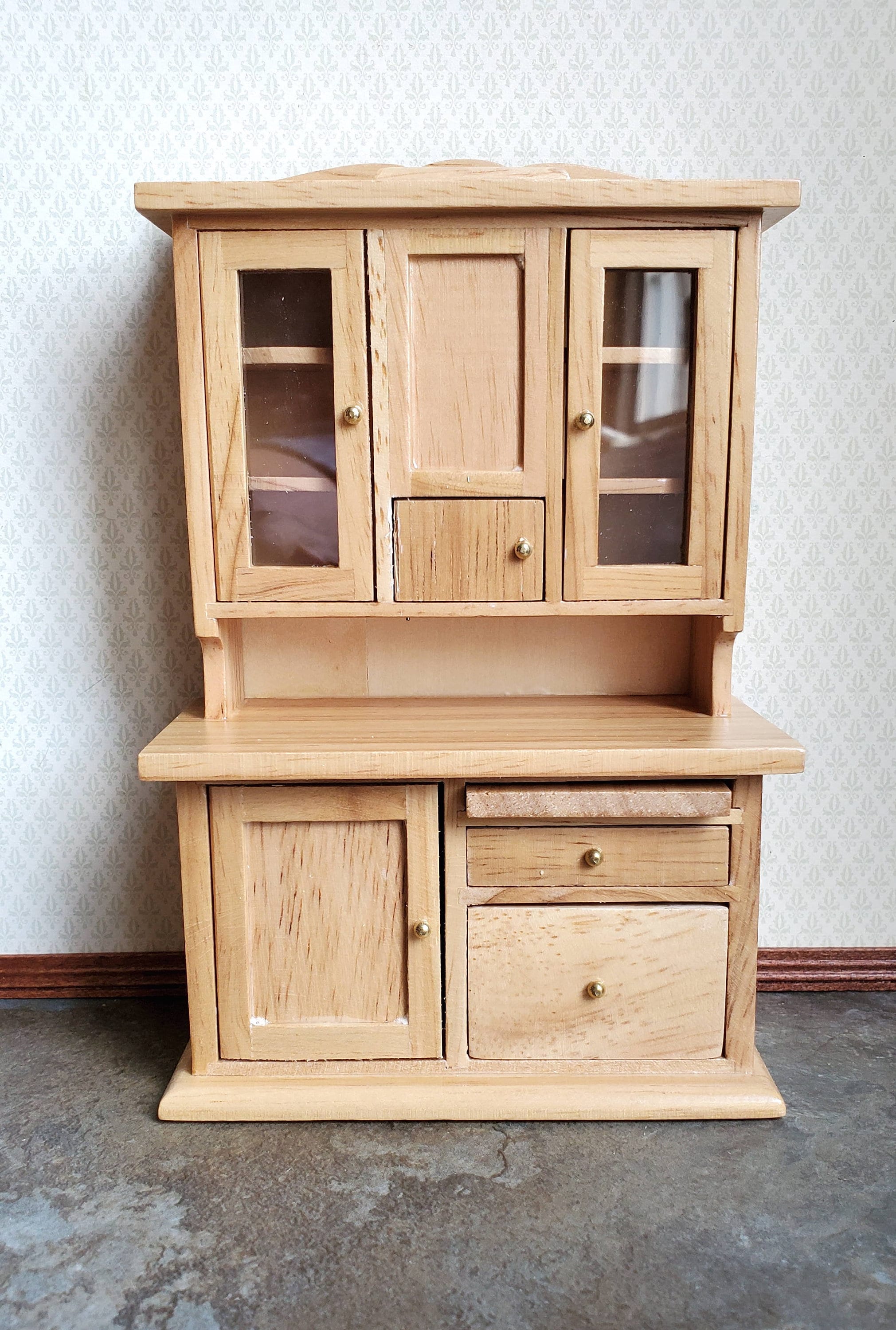 Dollhouse Kitchen Cabinet w/ Flour Bin 1:12 Scale Miniature Furniture ...