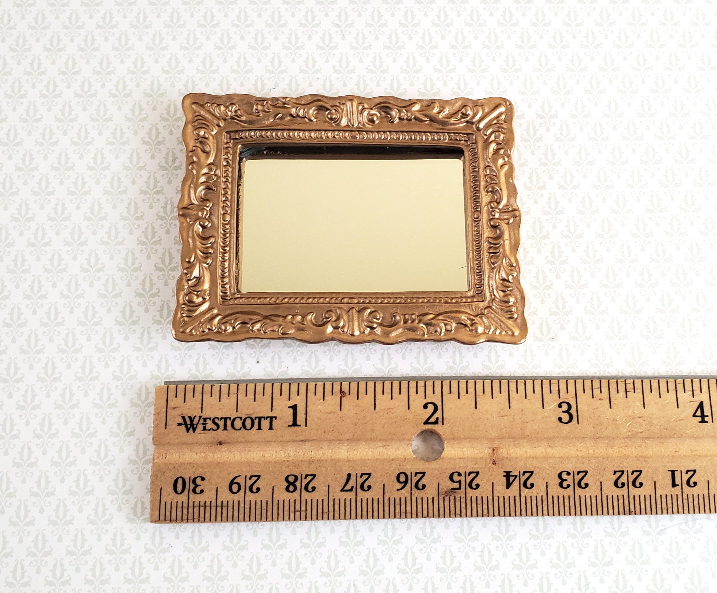 Dollhouse Miniature Mirror With Fancy Gold Frame 1:12 Scale 2 | Etsy