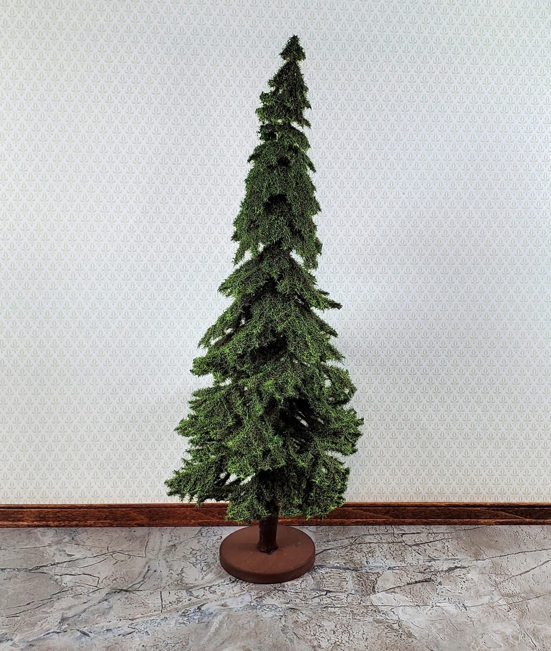 Tall Conifer Evergreen Pine Spruce Tree on Base Scenery 10" Tall ...