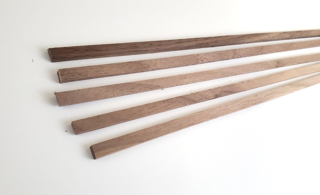 Walnut Wood Strips X5 1/8" X 1/4 X 18" Long Crafts Models Miniatures - Etsy